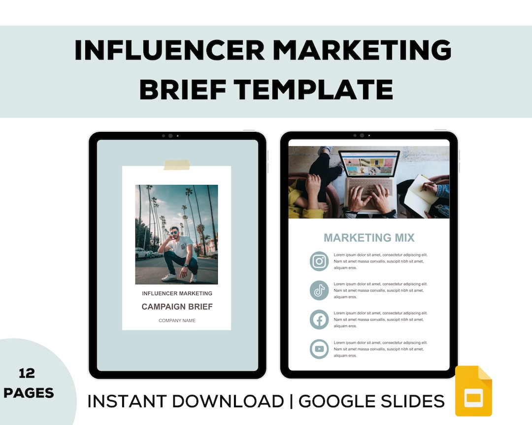 Influencer Marketing Brief Template for Small Businesses, Minimalist ...