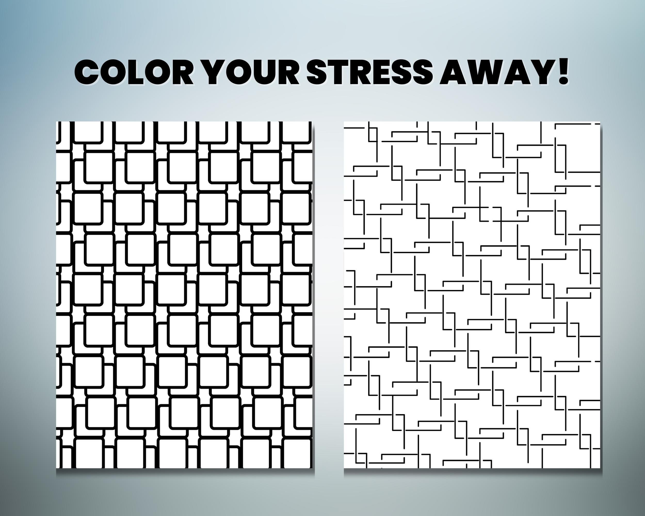 Square Pattern Coloring Pages for Adults 50 Printable Geometric Pixel ...