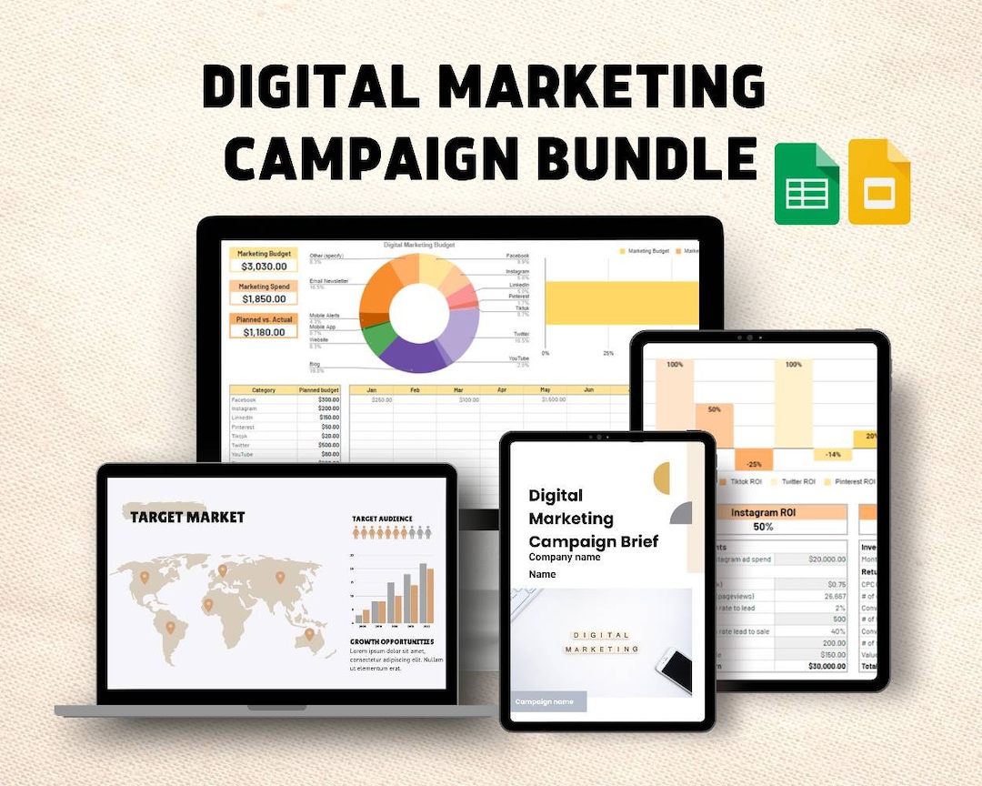 Digital Marketing Social Media Campaign Bundle Template for - Etsy