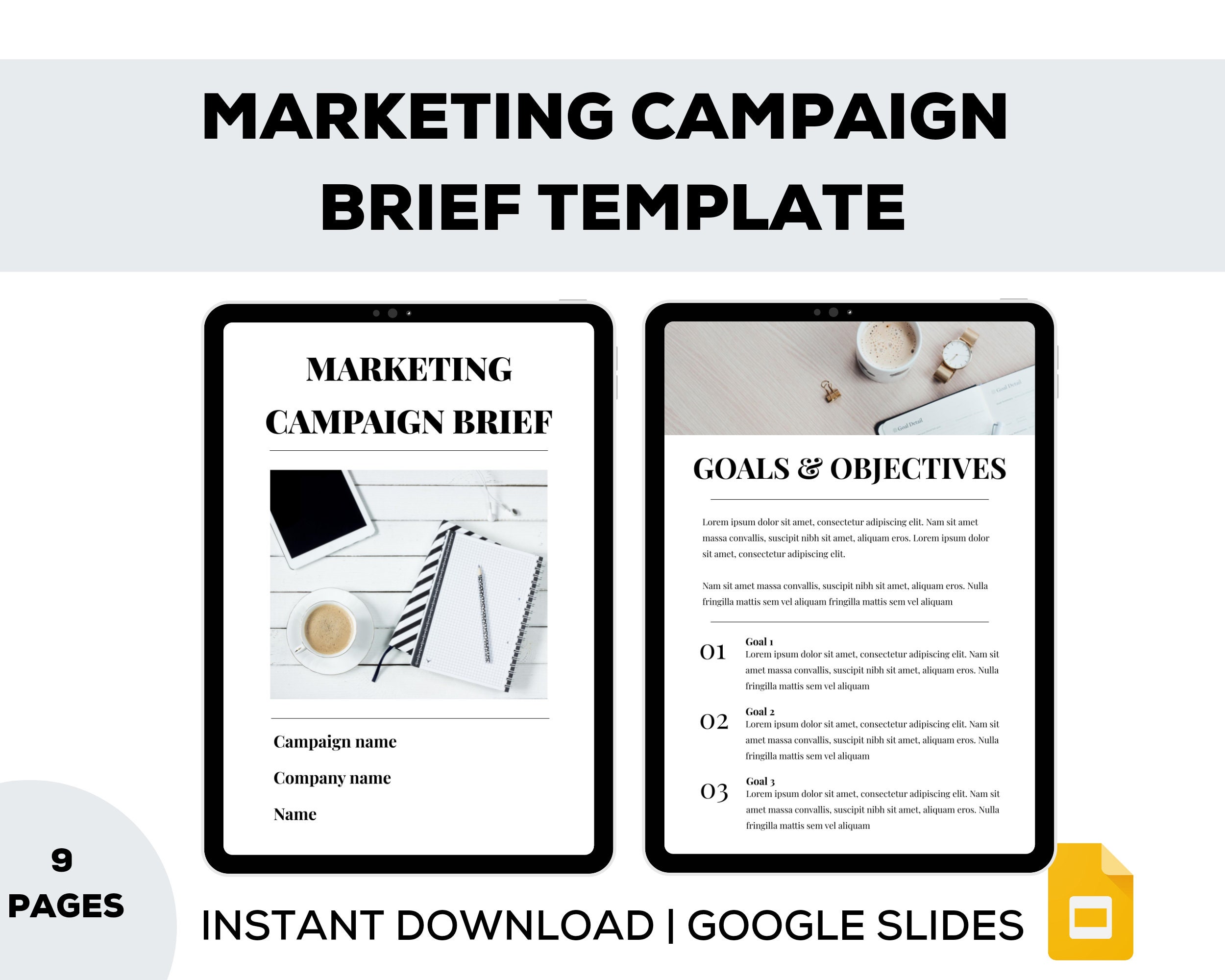 Marketing Campaign Brief Template for Small Businesses, Minimalist ...