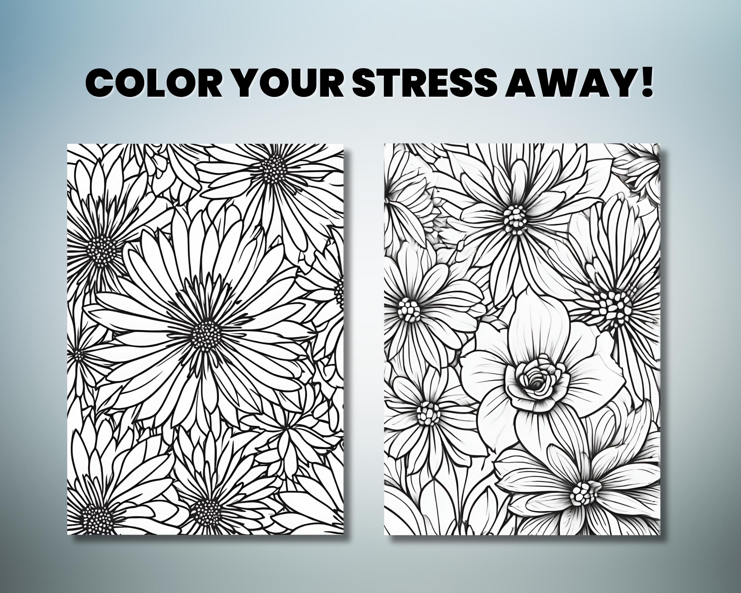 Floral Pattern Coloring Pages | Printable Flower Coloring Book for ...