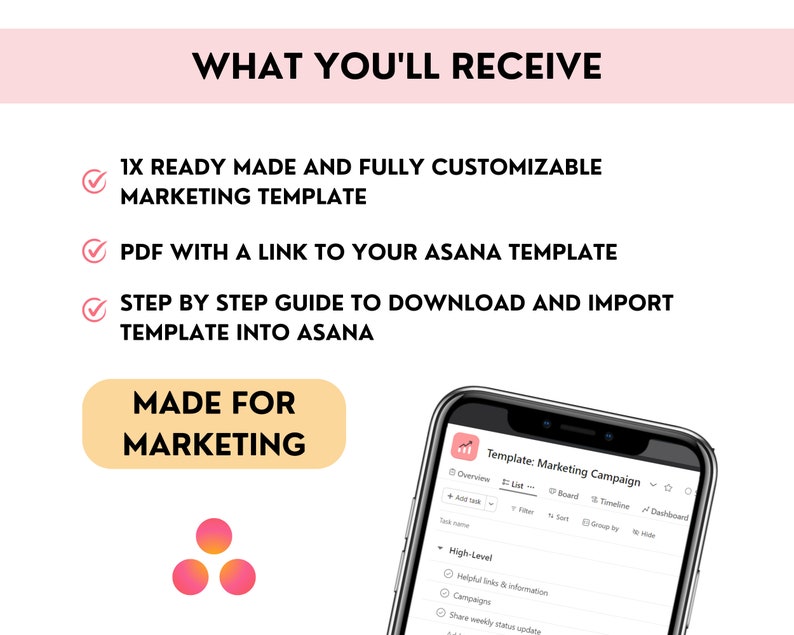 Asana Marketing Project Management Template, Marketing Plan Project Manager, Marketing Campaign ...