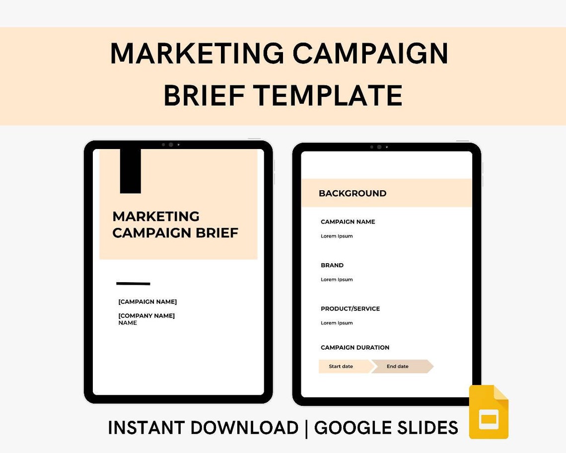 Marketing Campaign Brief Template for Small Businesses, Minimalist ...
