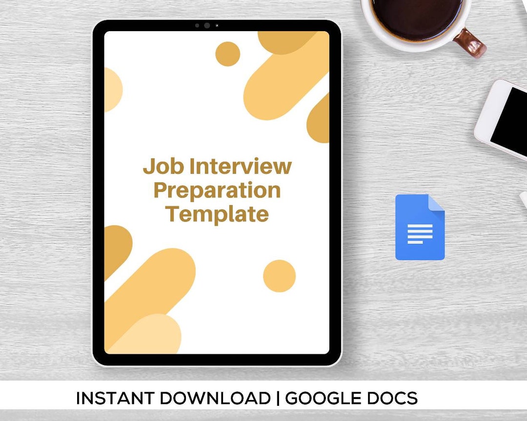 Job Interview Preparation Template and Worksheet for Google Docs, Job ...