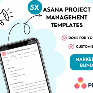 Asana Marketing Bundle, Project Management Template, Marketing Plan ...