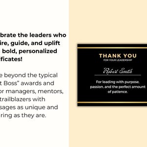 Custom Leadership Appreciation Certificate | Personalized Manager ...