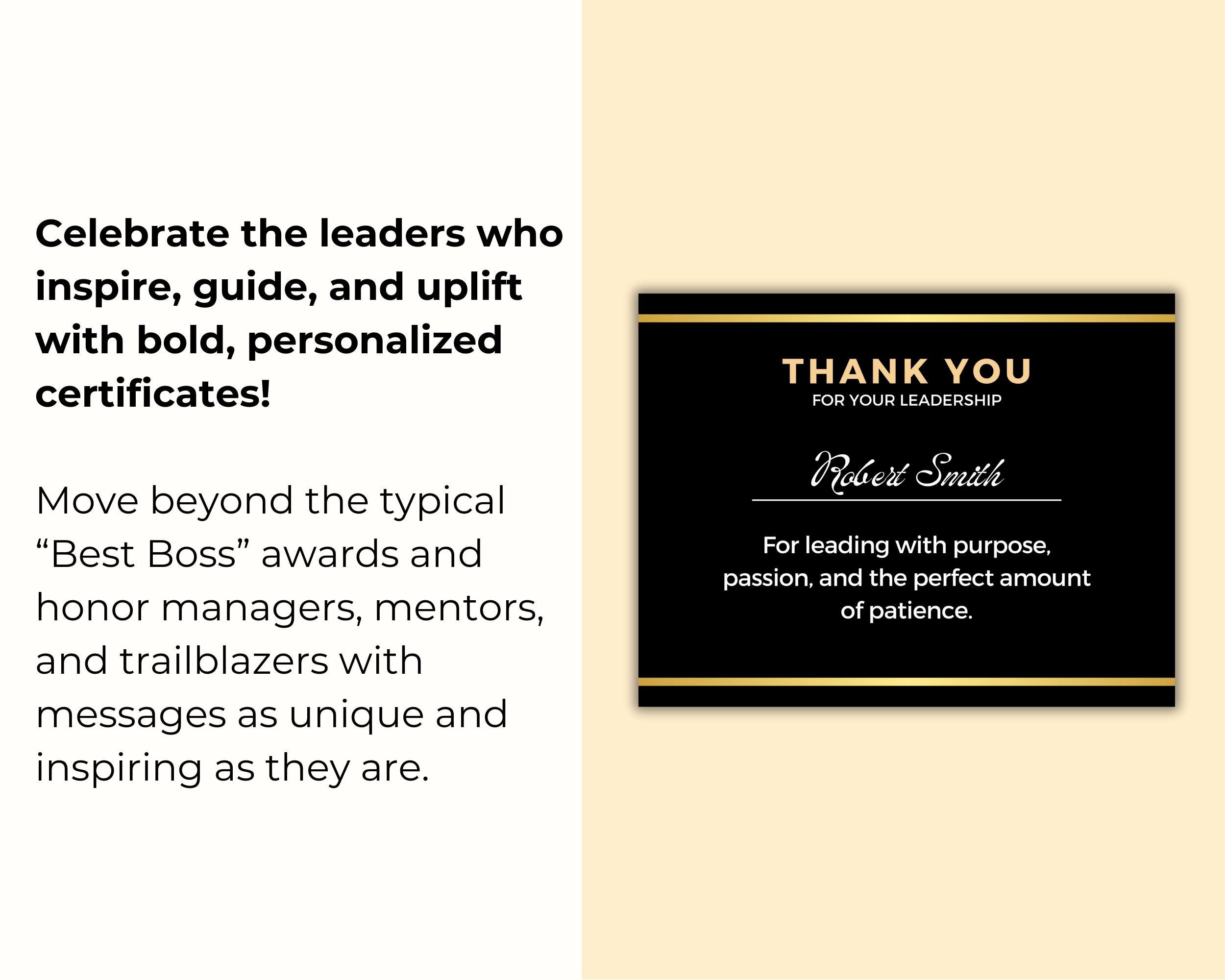 Custom Leadership Appreciation Certificate | Personalized Manager ...