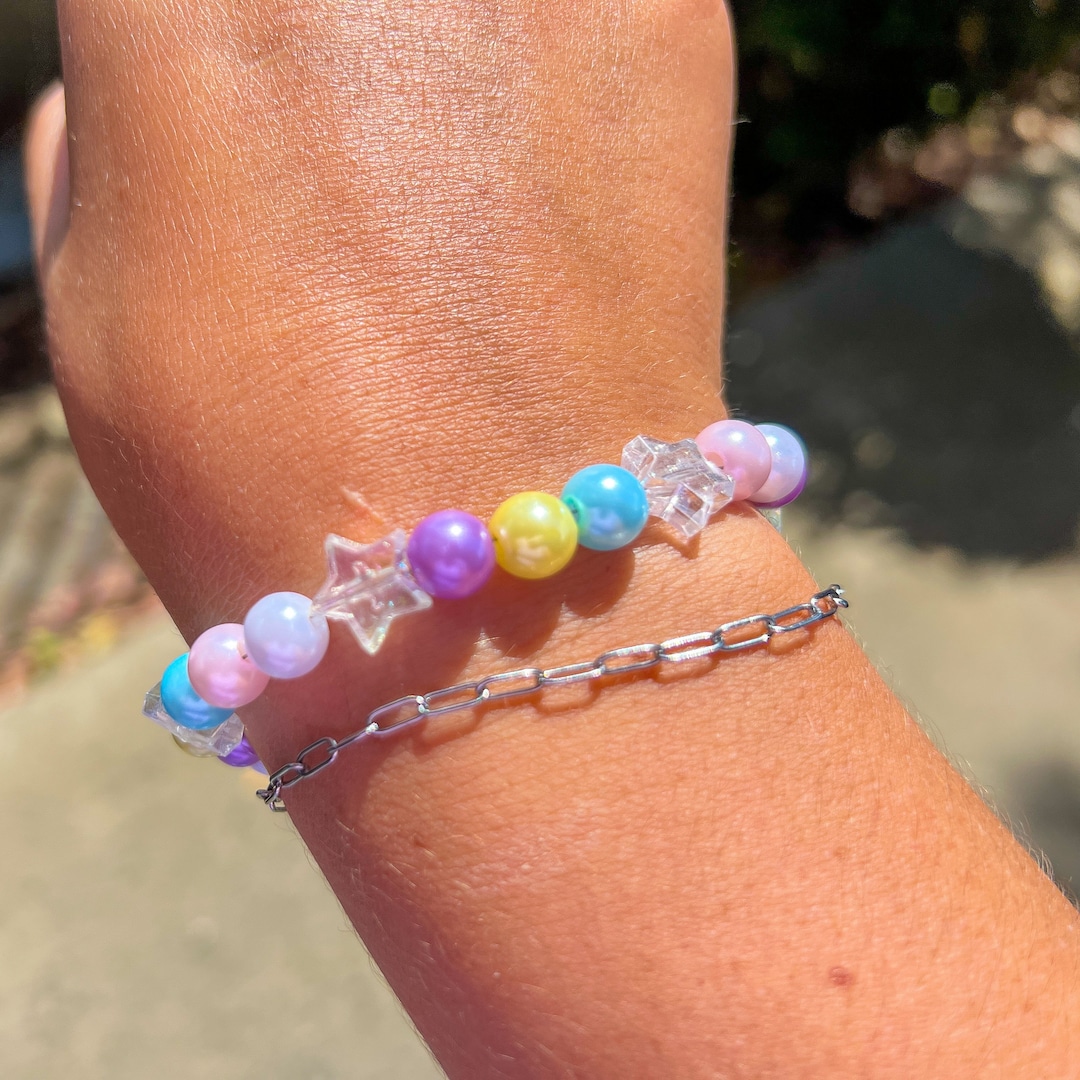 Y2K Star Bracelet, Pastel Pearl Bracelet, Kawaii Jewelry, Y2K Jewelry ...