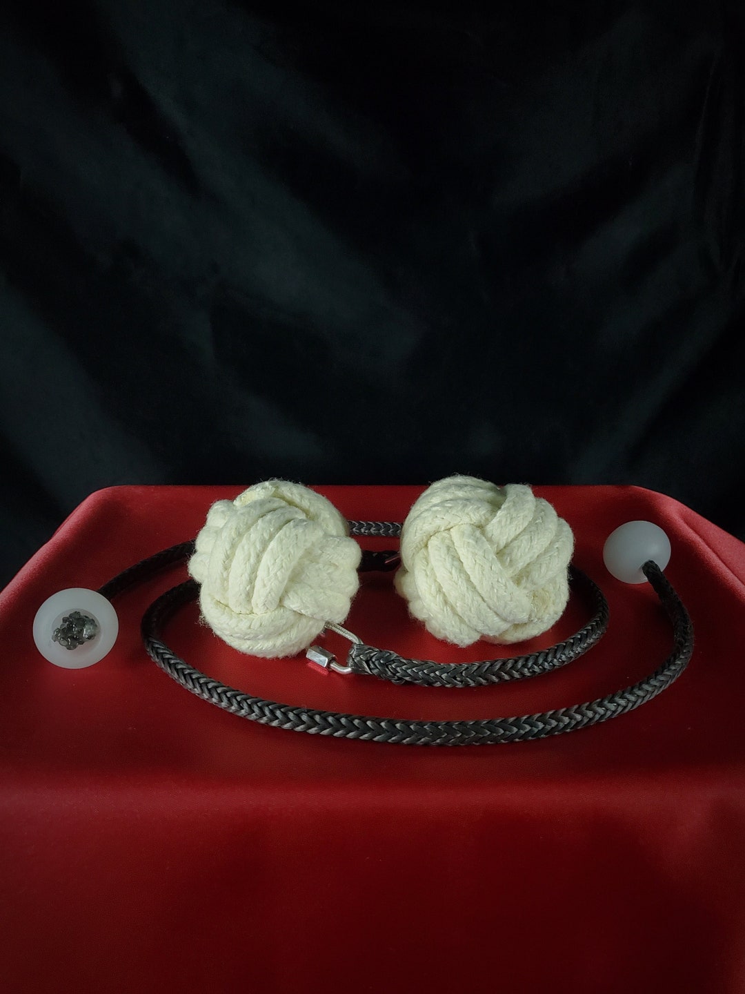 Monkey's Fist Fire Poi With Technora Tethers, Quick Link Attachments ...