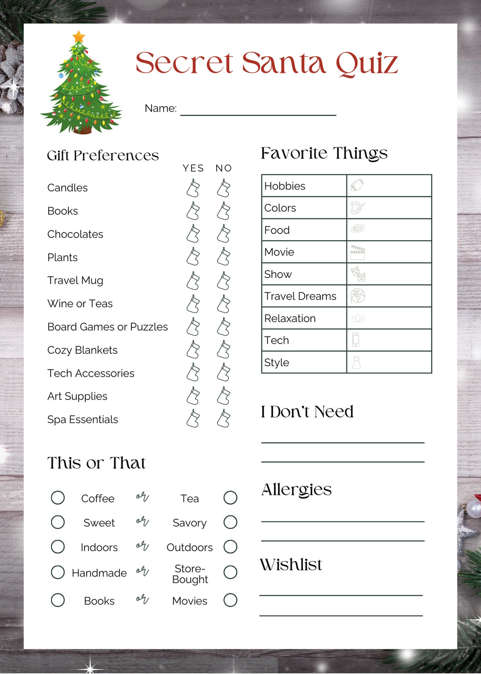 Secret Santa Quiz - Etsy