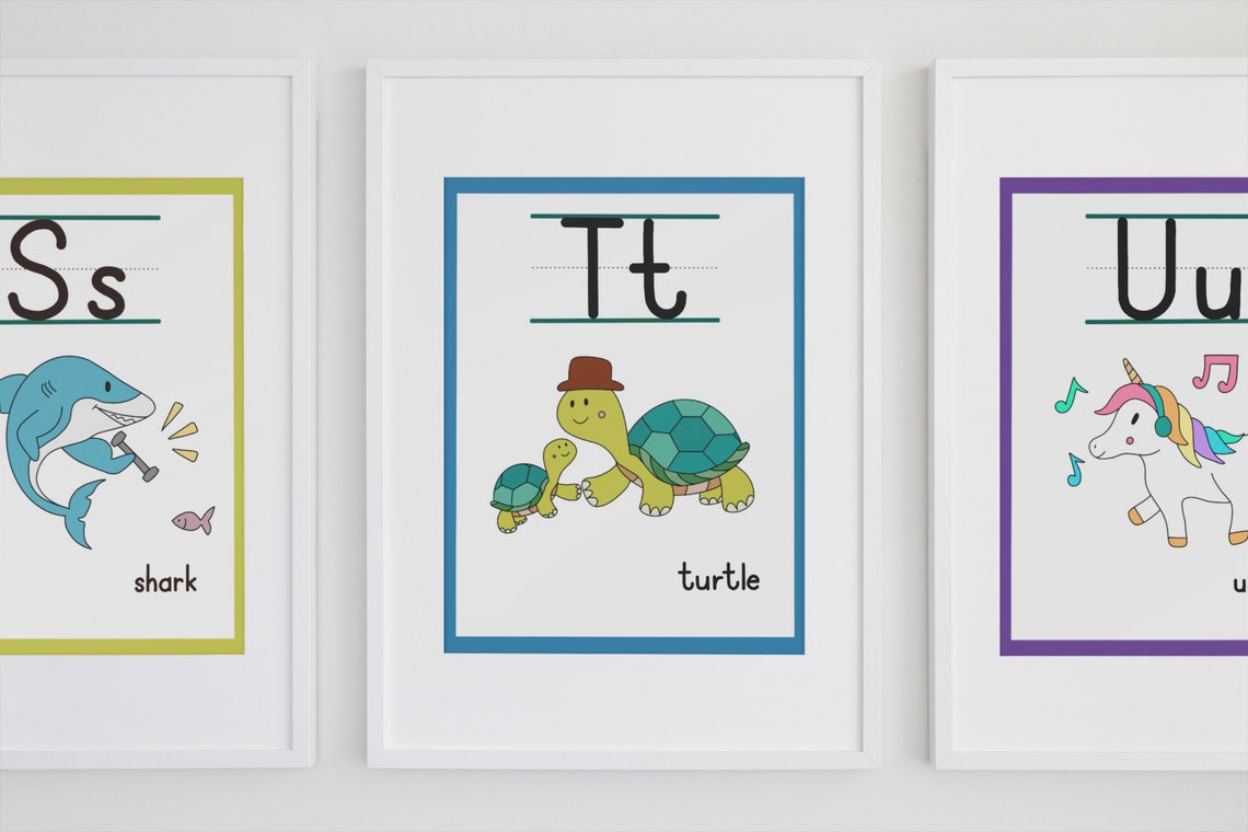 Animal Theme Alphabet Posters Printable A to Z Letters Classroom Decor ...