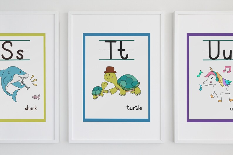 Animal Theme Alphabet Posters Printable A to Z Letters Classroom Decor ...