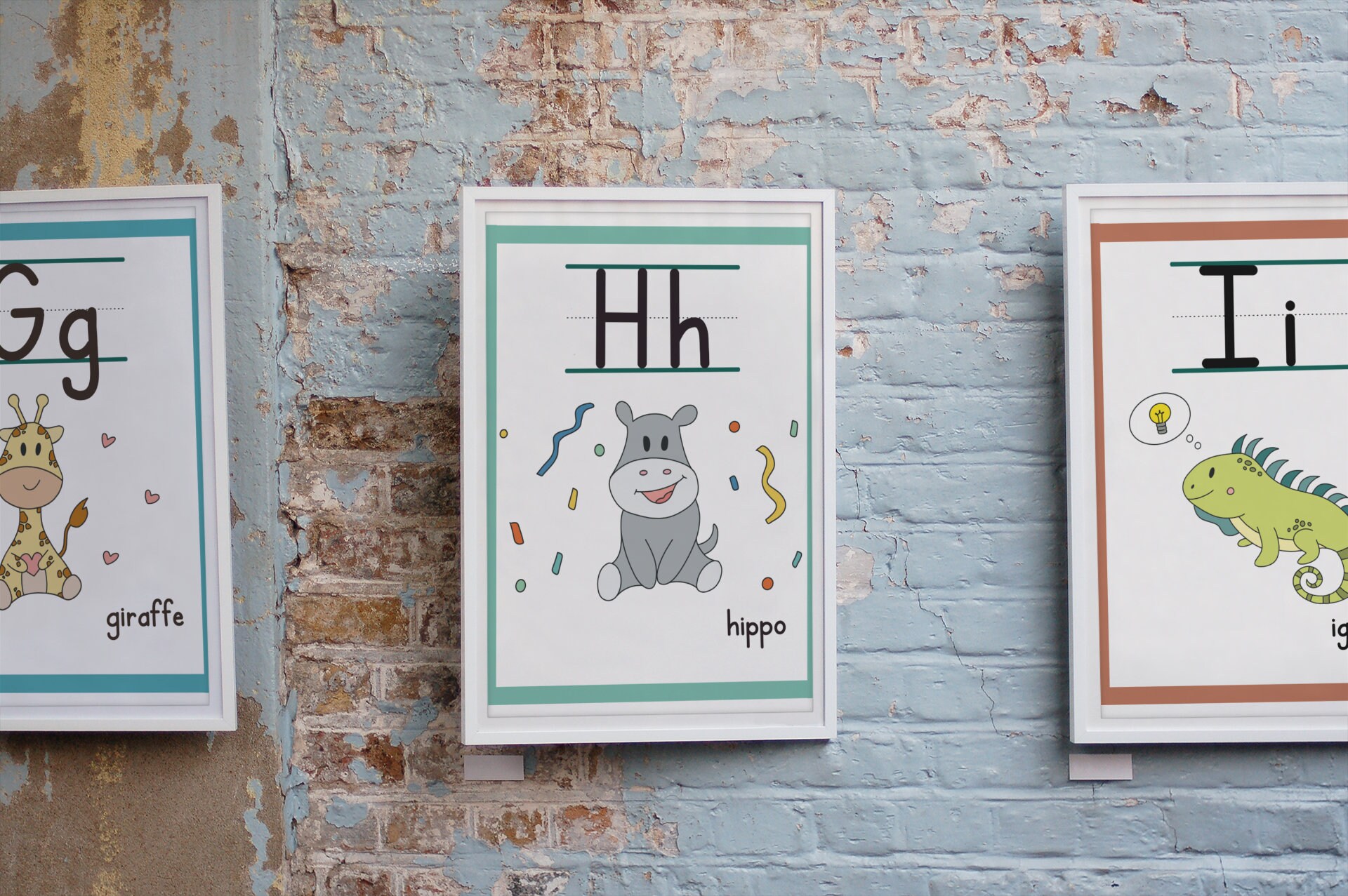 Animal Theme Alphabet Posters Printable A to Z Letters Classroom Decor ...