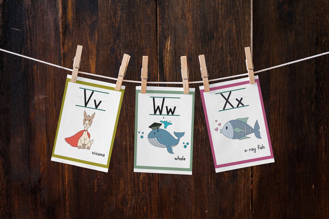 Animal Theme Alphabet Posters Printable A to Z Letters Classroom Decor ...