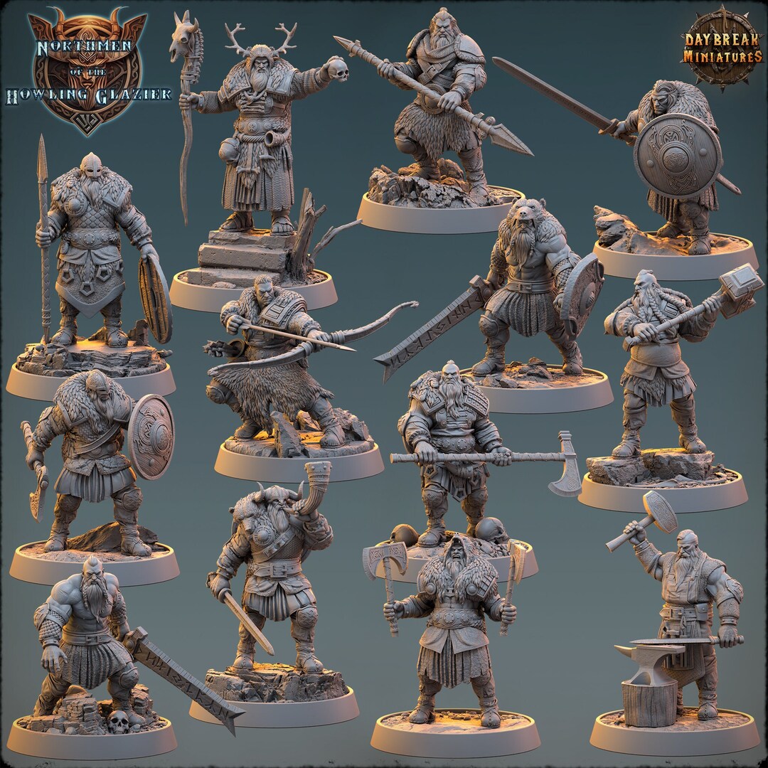 Tabletop Figure Miniature Vikings Vikings Daybreak Miniature 32mm 28mm ...