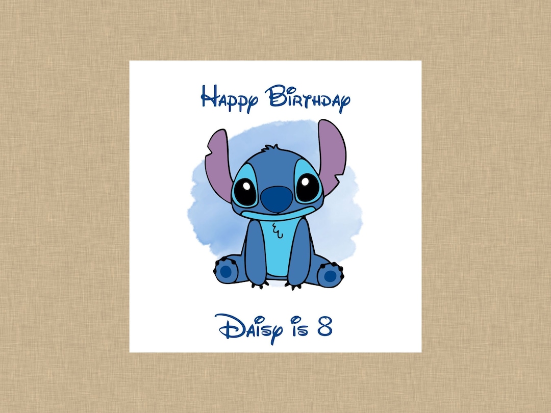 Stitch Personalised Birthday Card, Stitch Birthday Card, Disney ...