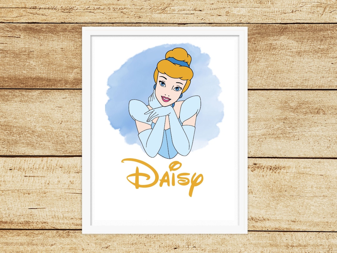 Cinderella Personalised Name Print, Princess Room, Disney Princess ...