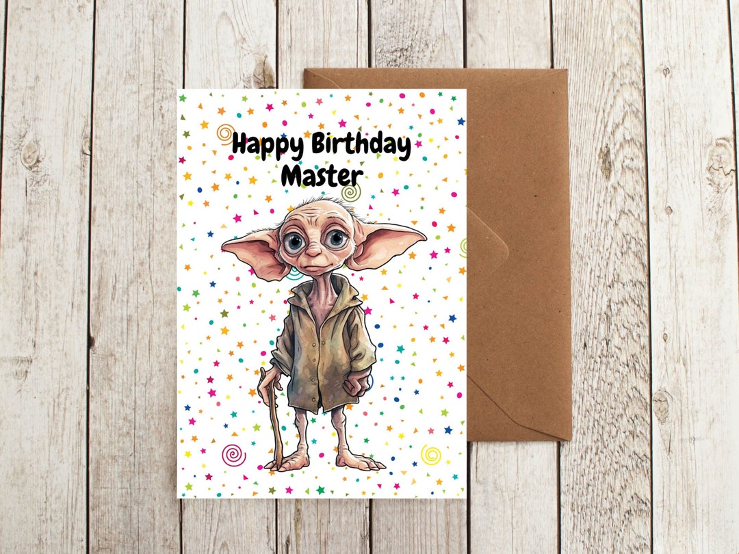 Harry Potter Happy Birthday Card Dobby Birthday Card Harry - Etsy Canada