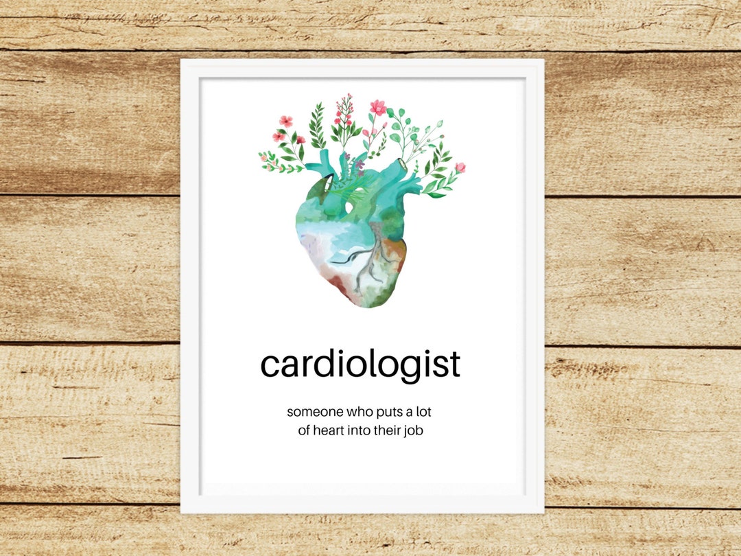 Cardiologist Print, Floral Heart Wall Art, Heart Specialist Gift, Gift ...