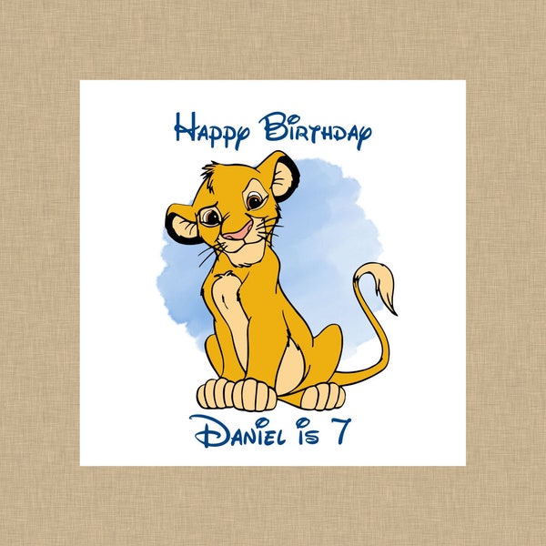 Simba Birthday Card - Etsy