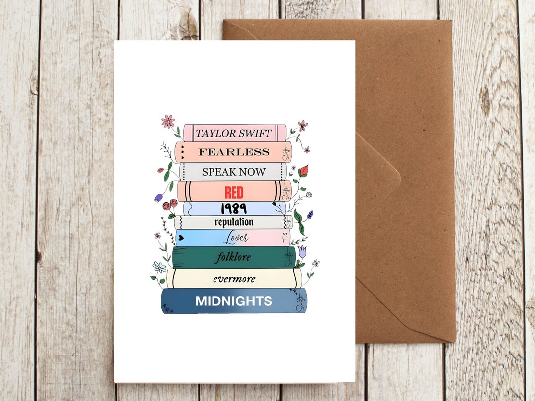 Taylor Swift Greeting Card Taylor Swift Album Titles Birthday - Etsy