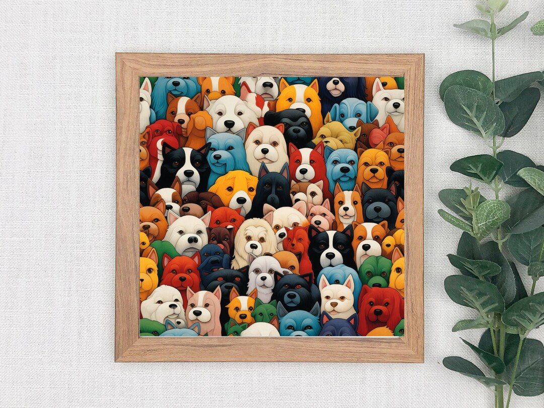 Abstract Dog Print, Colourful Dog Wall Art, Animal Art, Dog Lover Gift ...