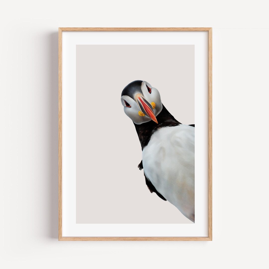 Puffin Wall Art Print, Nautical Nursery Picture, Coastal Seaside Home ...