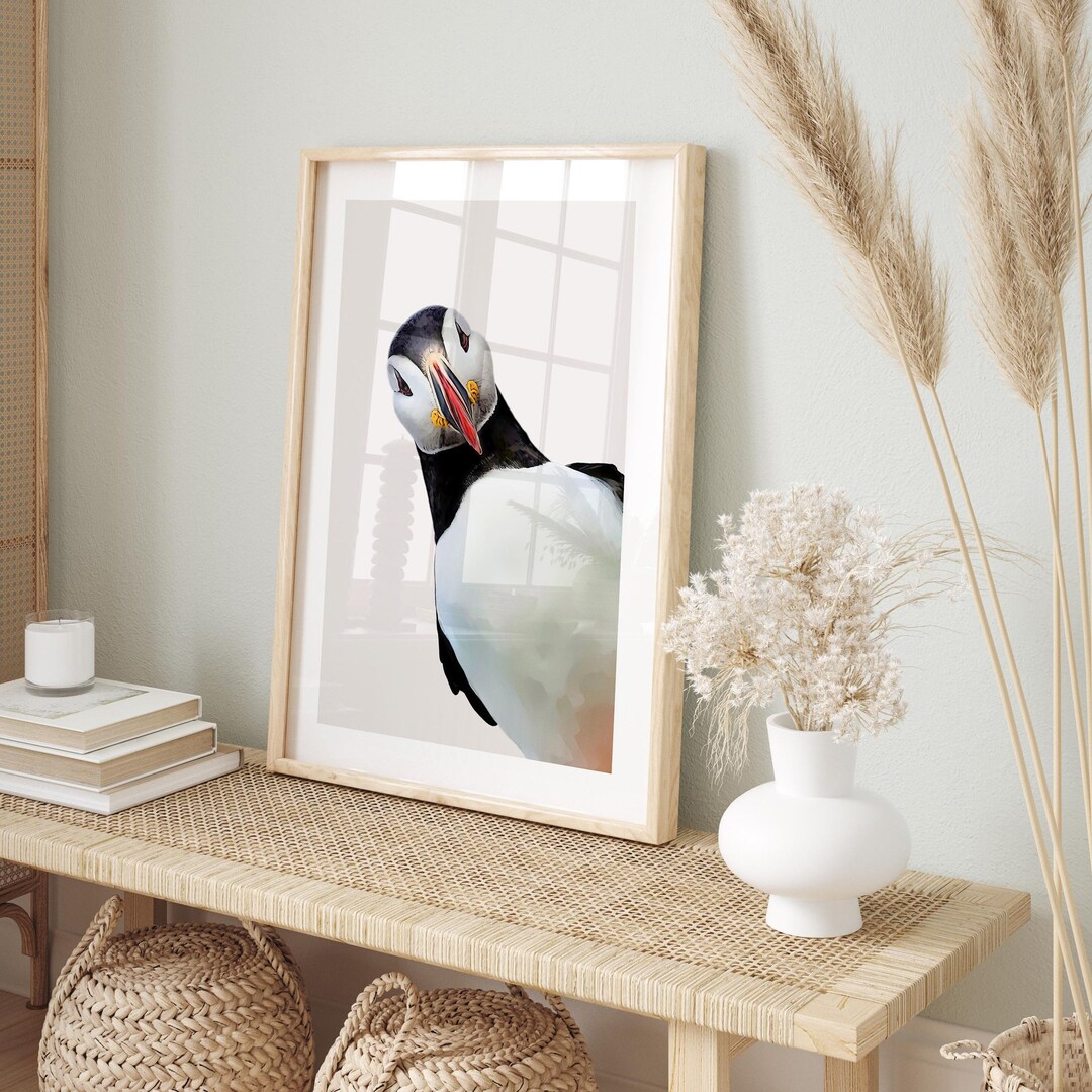 Puffin Wall Art Print, Puffin Picture, Coastal Bird Print, Puffin ...