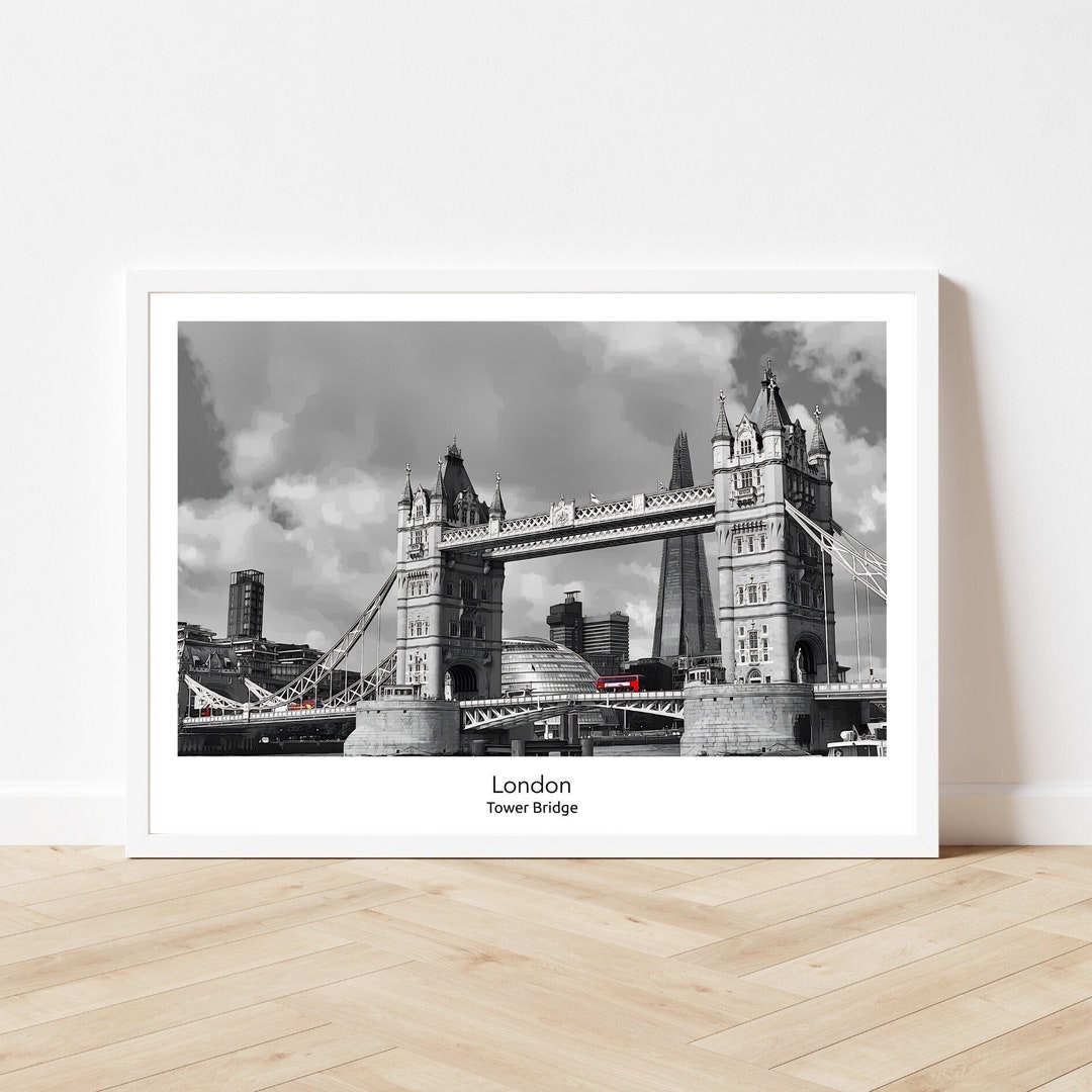 London Tower Bridge Print, the London Shard Travel Print, London Red ...