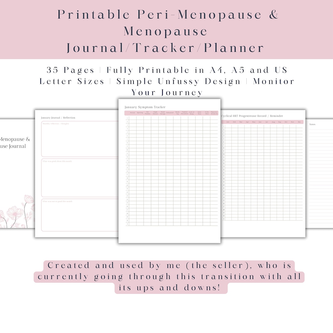 Printable Peri-menopause and Menopause Journal/planner, Peri-menopause ...