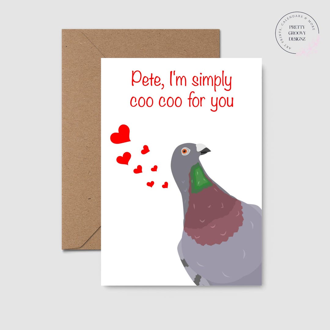 Personalised Pigeon Anniversary Card - Etsy