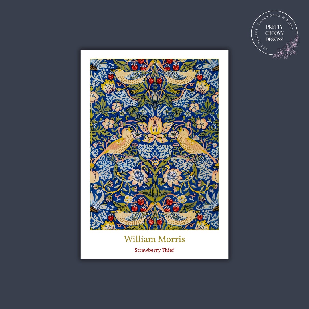 William Morris Strawberry Thief Print, Famous Morris Prints, Botanical ...