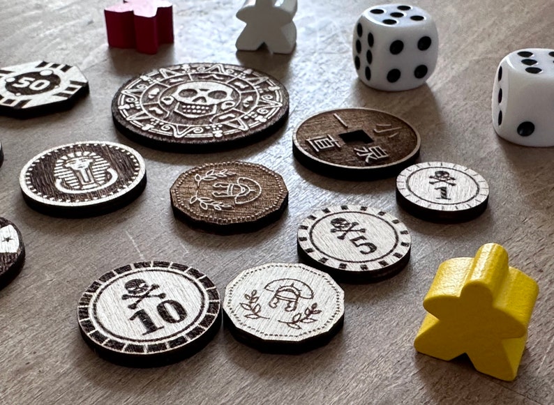 Themed Board Game Coin Set 34 Designs Laser Cutting Files for DIY Game ...