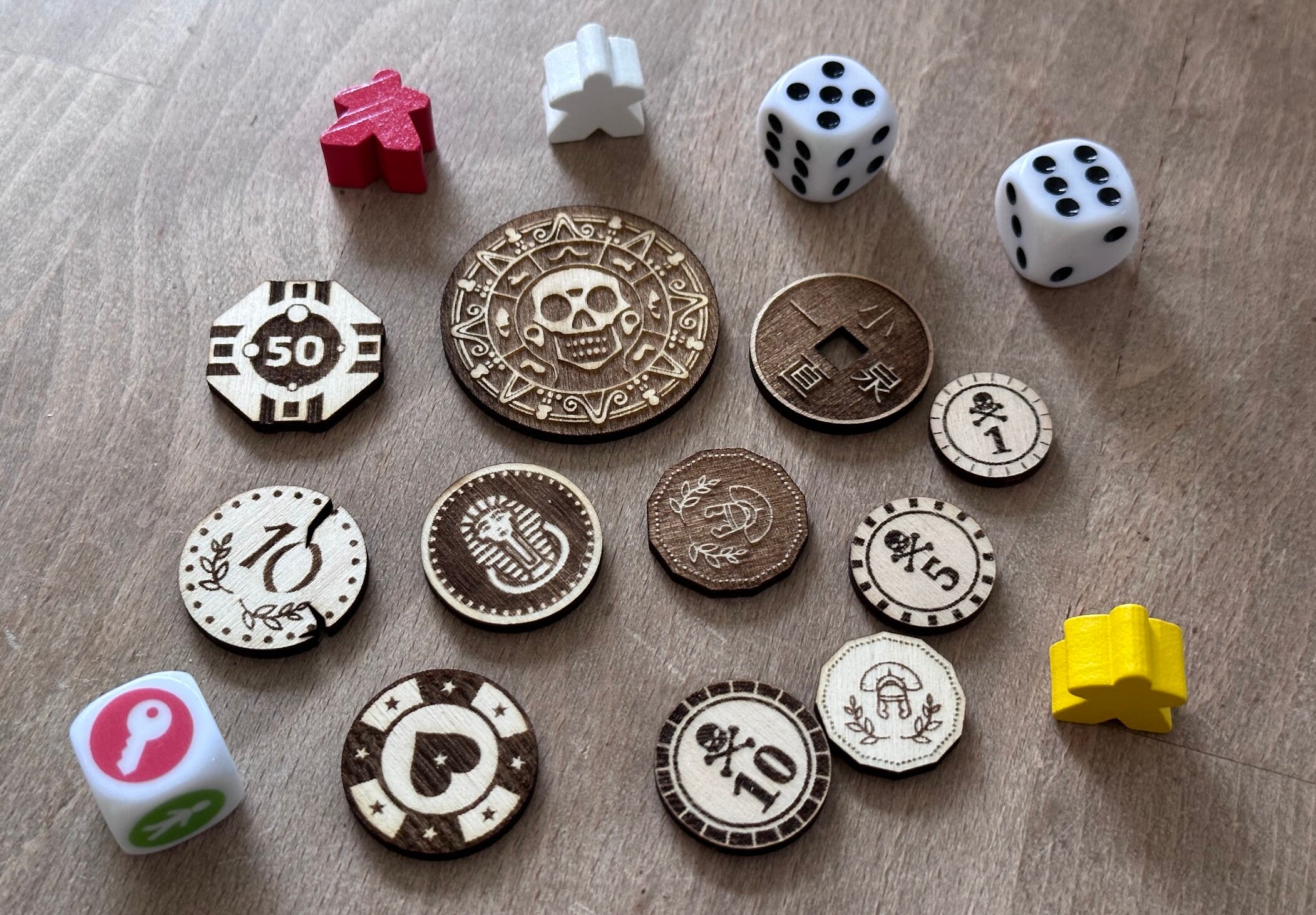 Themed Board Game Coin Set 34 Designs Laser Cutting Files for DIY Game ...