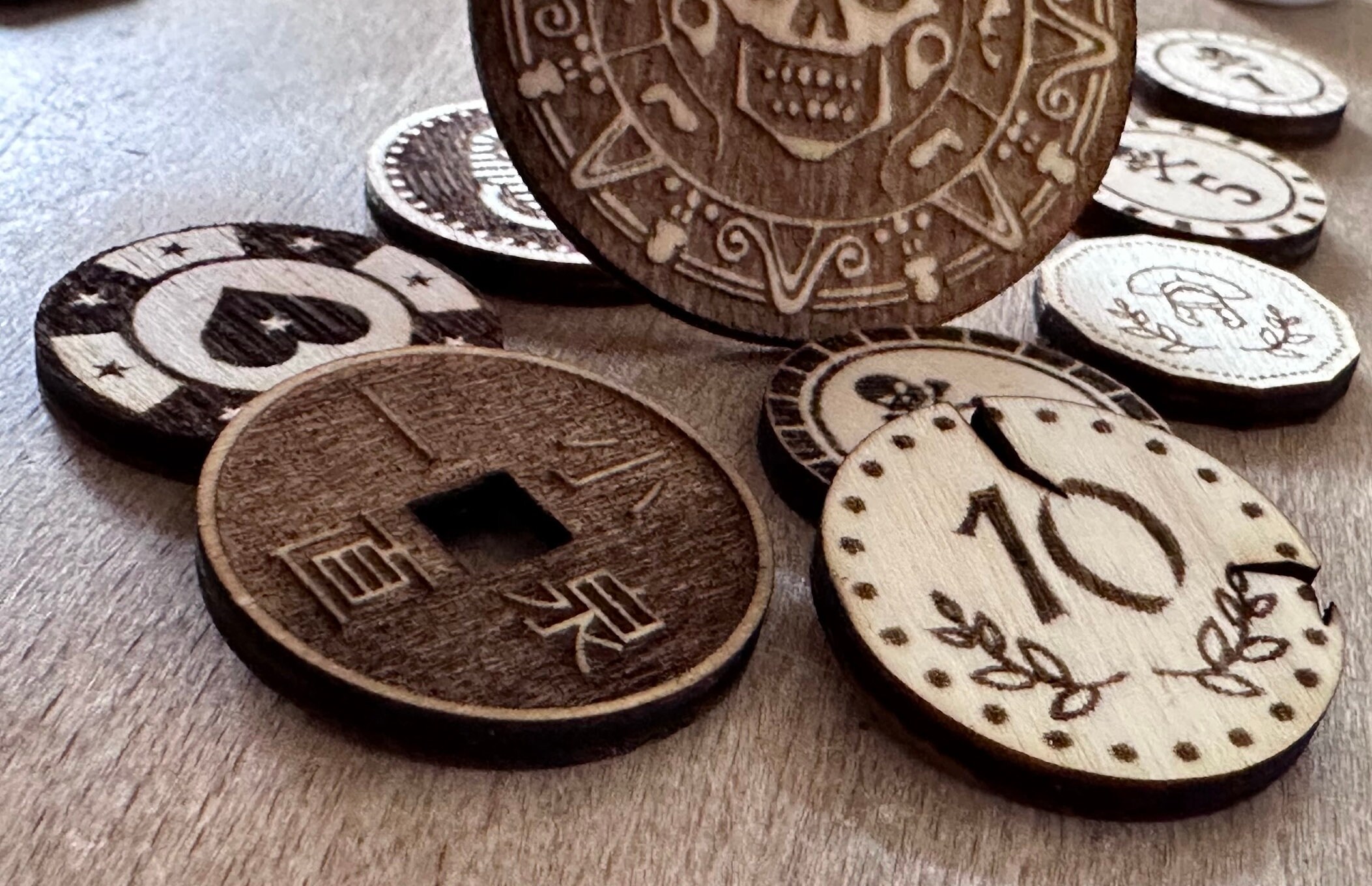 Themed Board Game Coin Set 34 Designs Laser Cutting Files for DIY Game ...