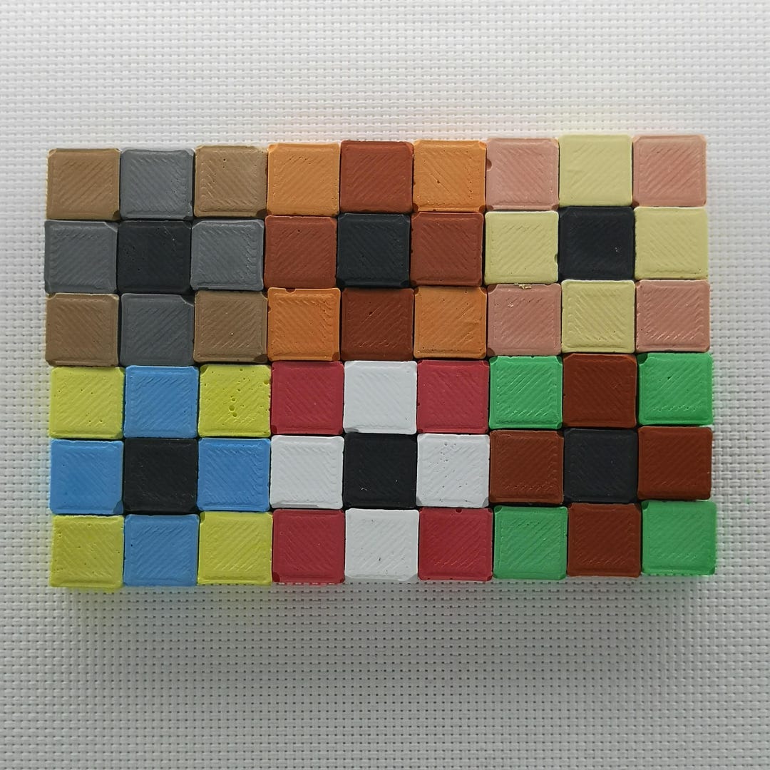 Miniature Threshing Bricks Half Size. Colorful Miniature Square Plain ...