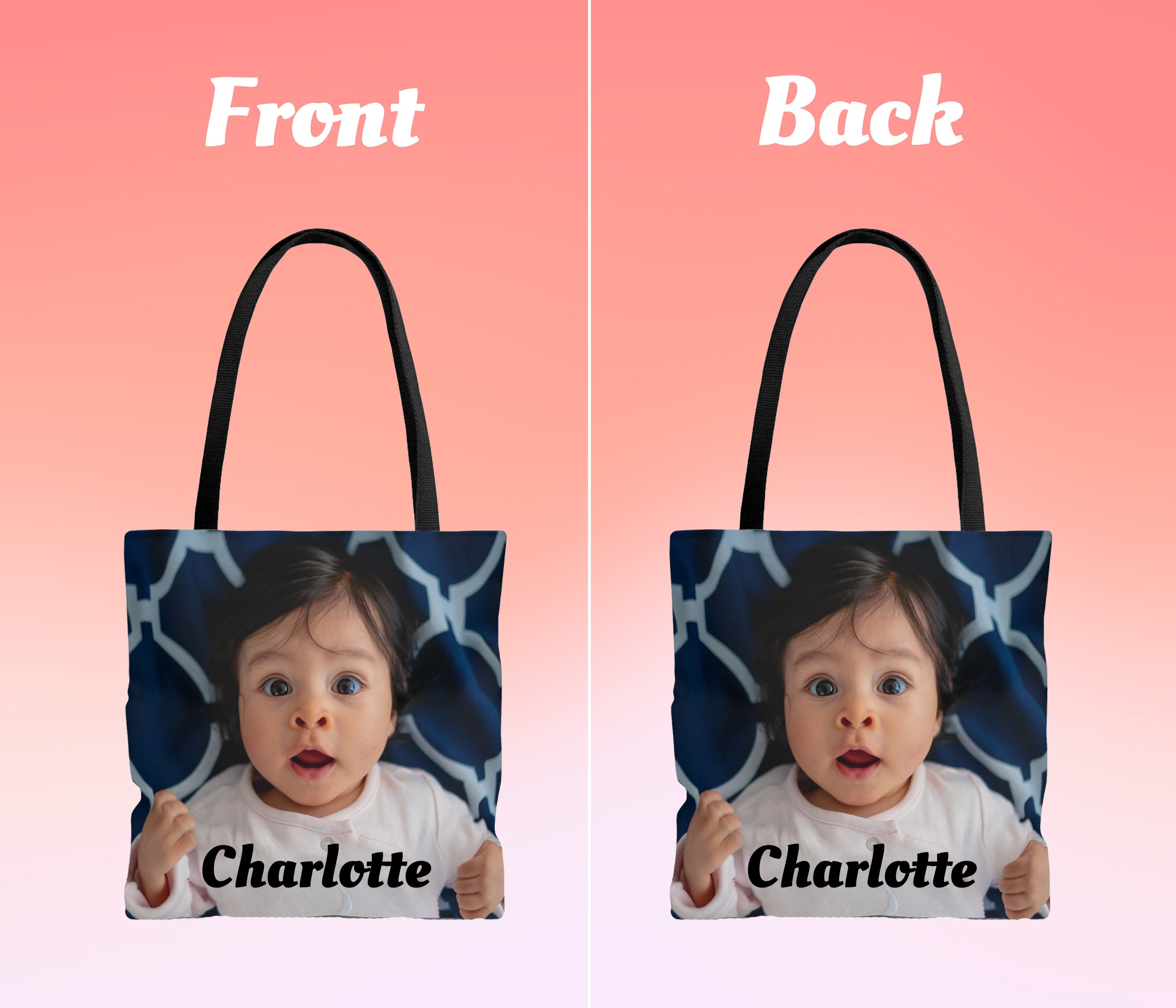 Custom Tote Bag With Picture - Photo Tote Bag - Tote Bag With Picture ...