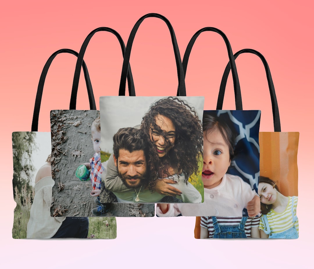 Custom Photo - Tote Bag - Picture Tote Bag - Photo Bag - Tote Bag With ...
