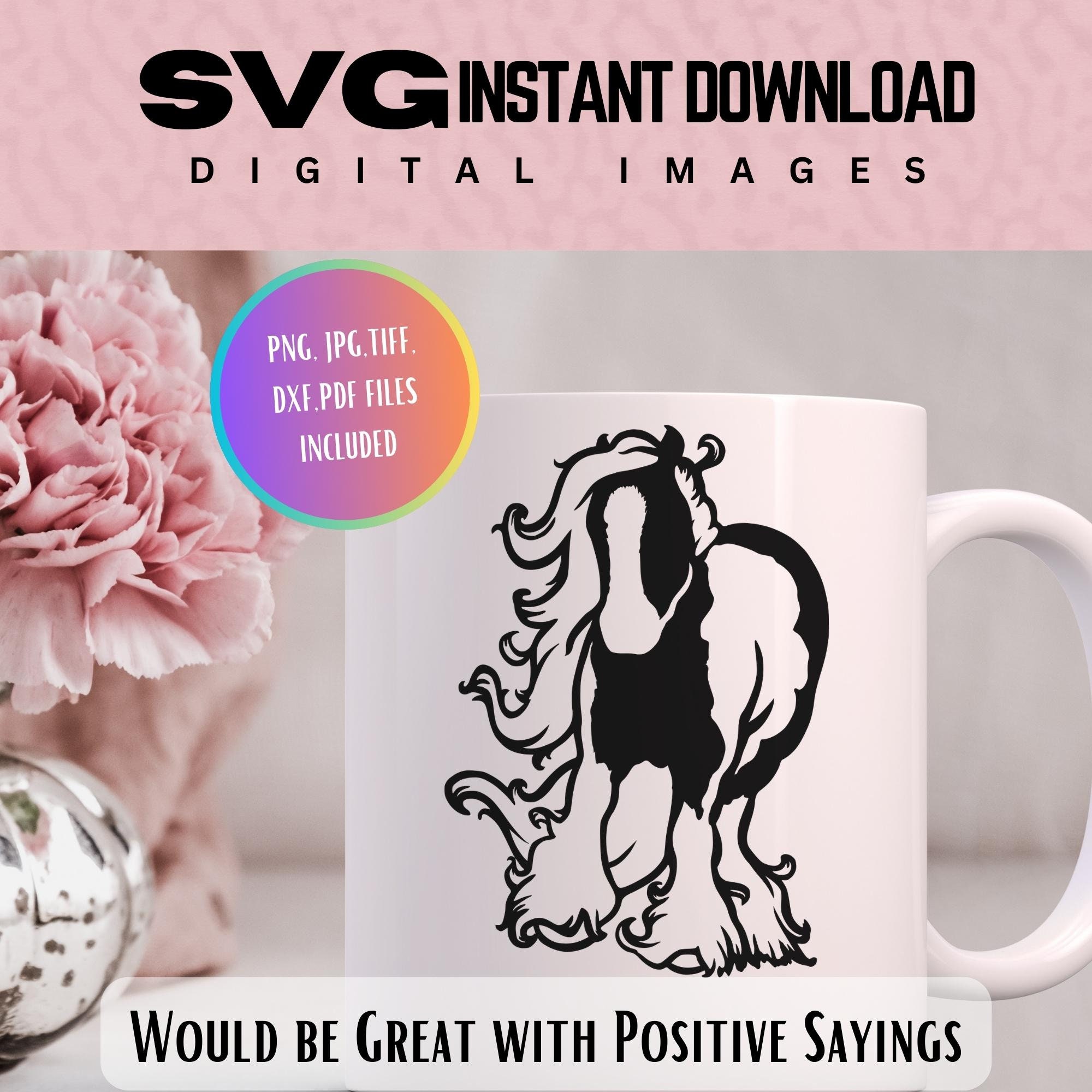Original Digital SVG Feathered Pinto Horse Graphic PNG PDF Cricut ...