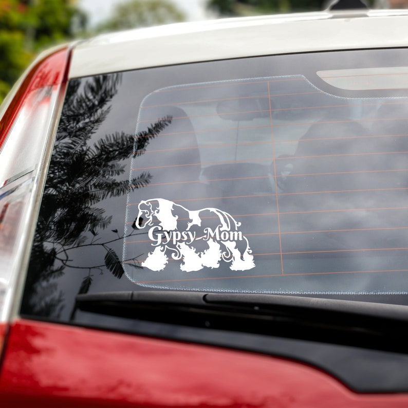 Gypsy Mom Original White Gypsy Vanner Draft Horse Vinyl Car Decal Horse ...