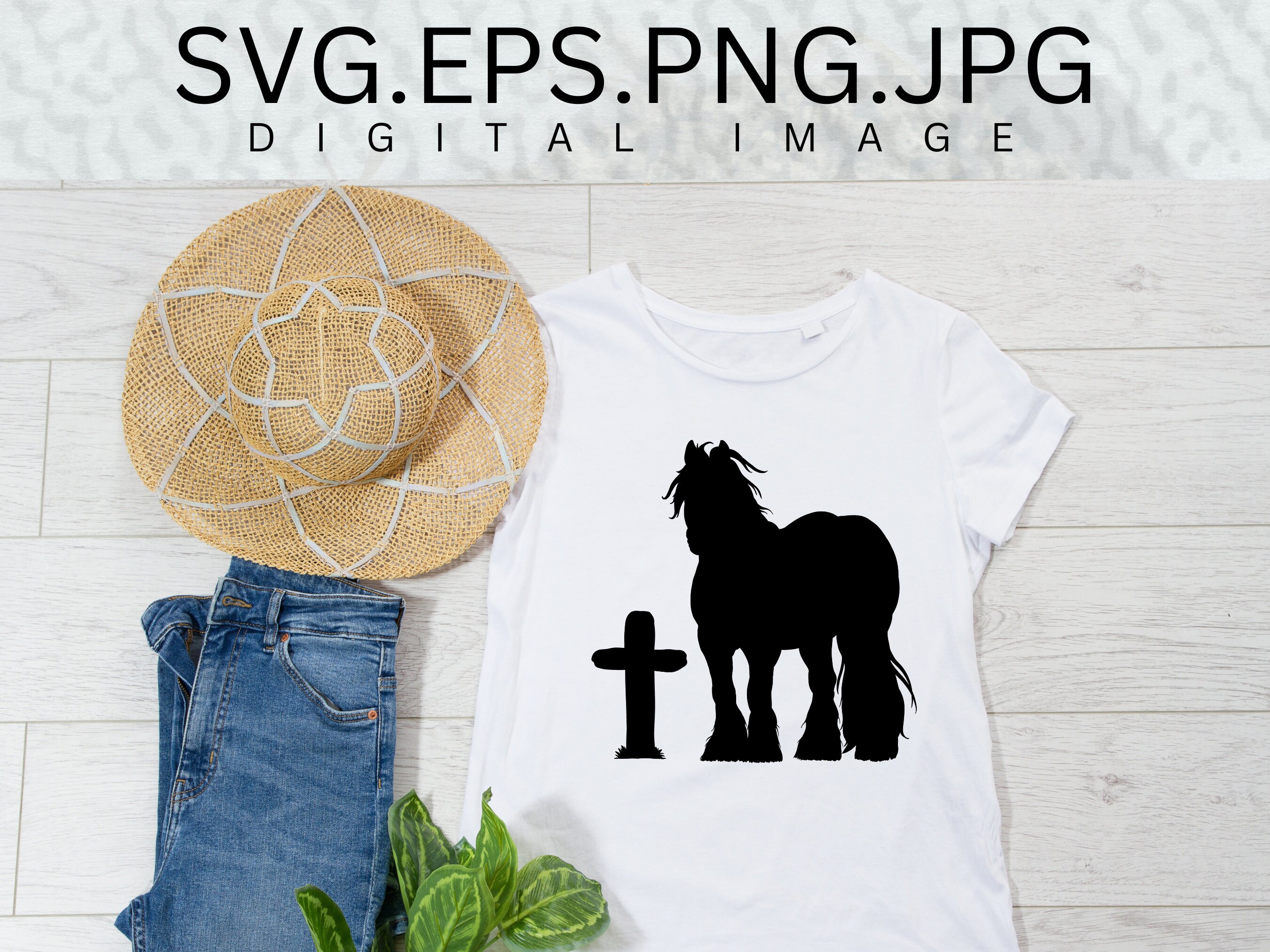 Gypsy Vanner Horse Digital Files Memory Cross Svg Printable Vector ...