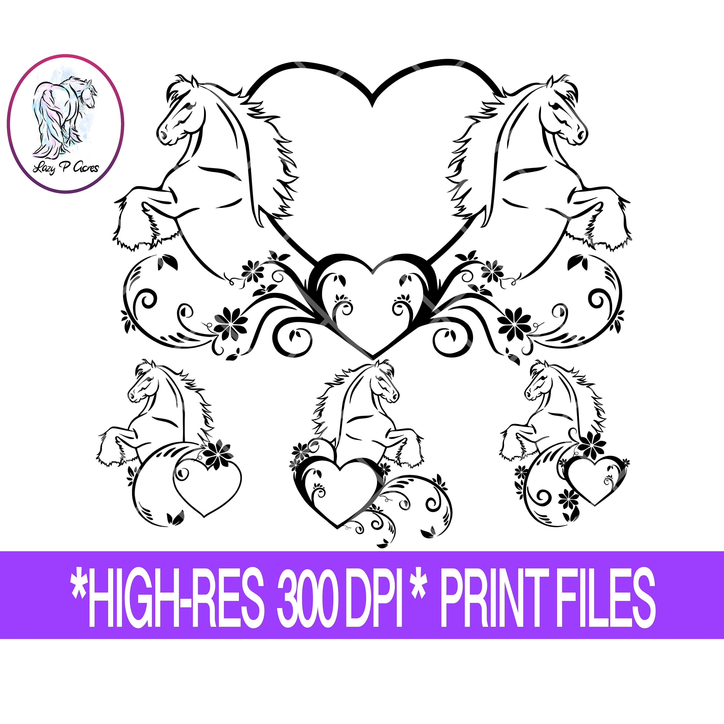 Original Digital Gypsy Draft Horse SVG Flourish Vector Files - Etsy UK