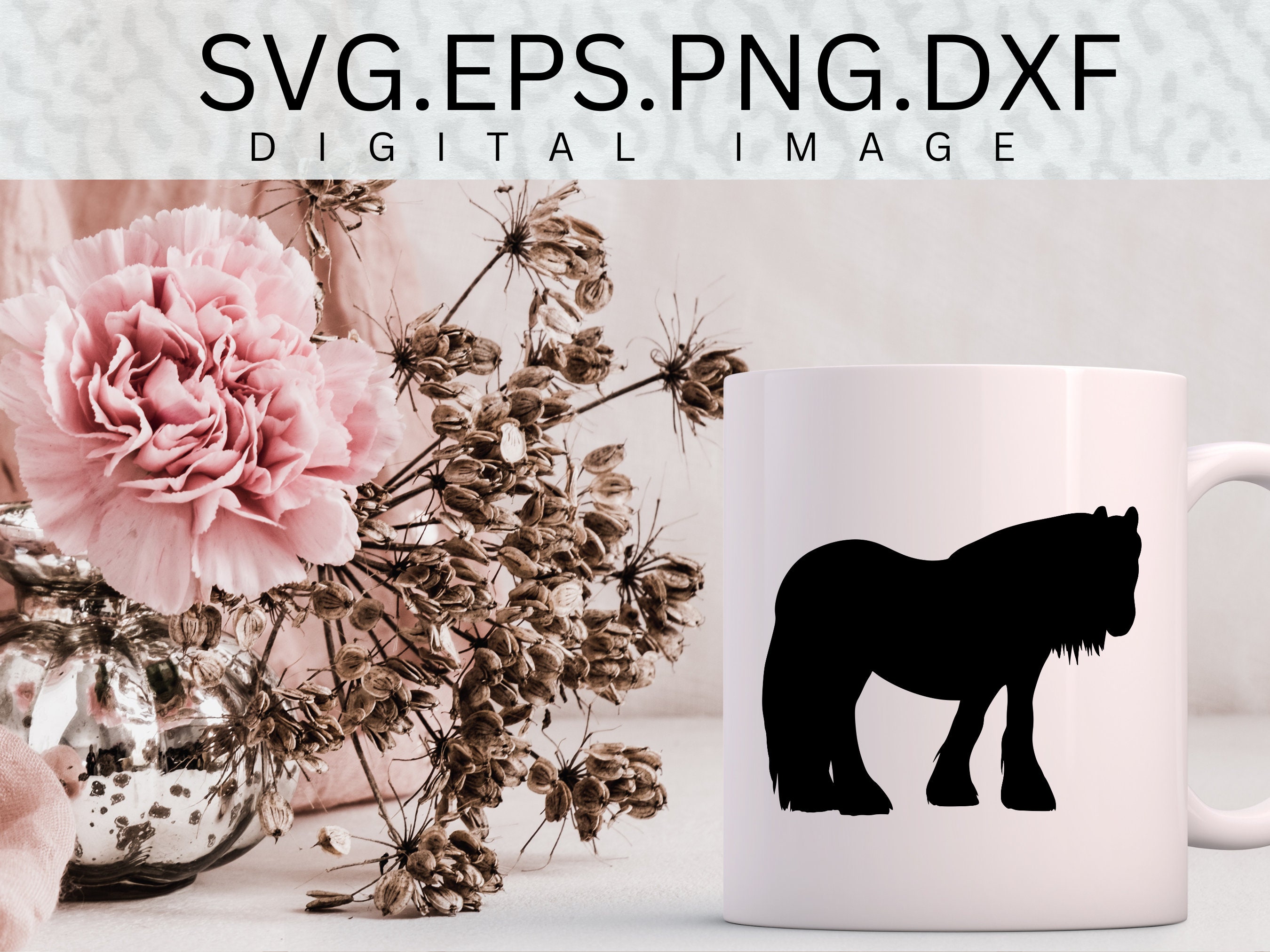 Gypsy Vanner Horse Digital Images Irish Cob Bundle Vector Files Svg Png ...