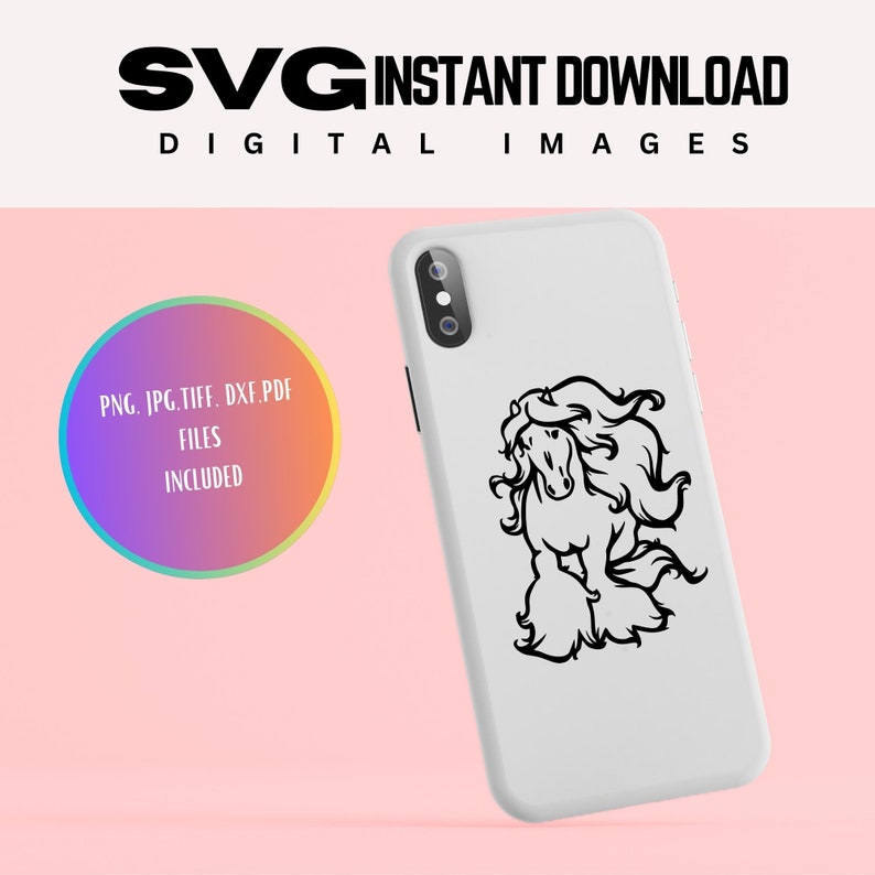 Original SVG Digital Feathered Draft Horse PNG Silhouette Cricut ...