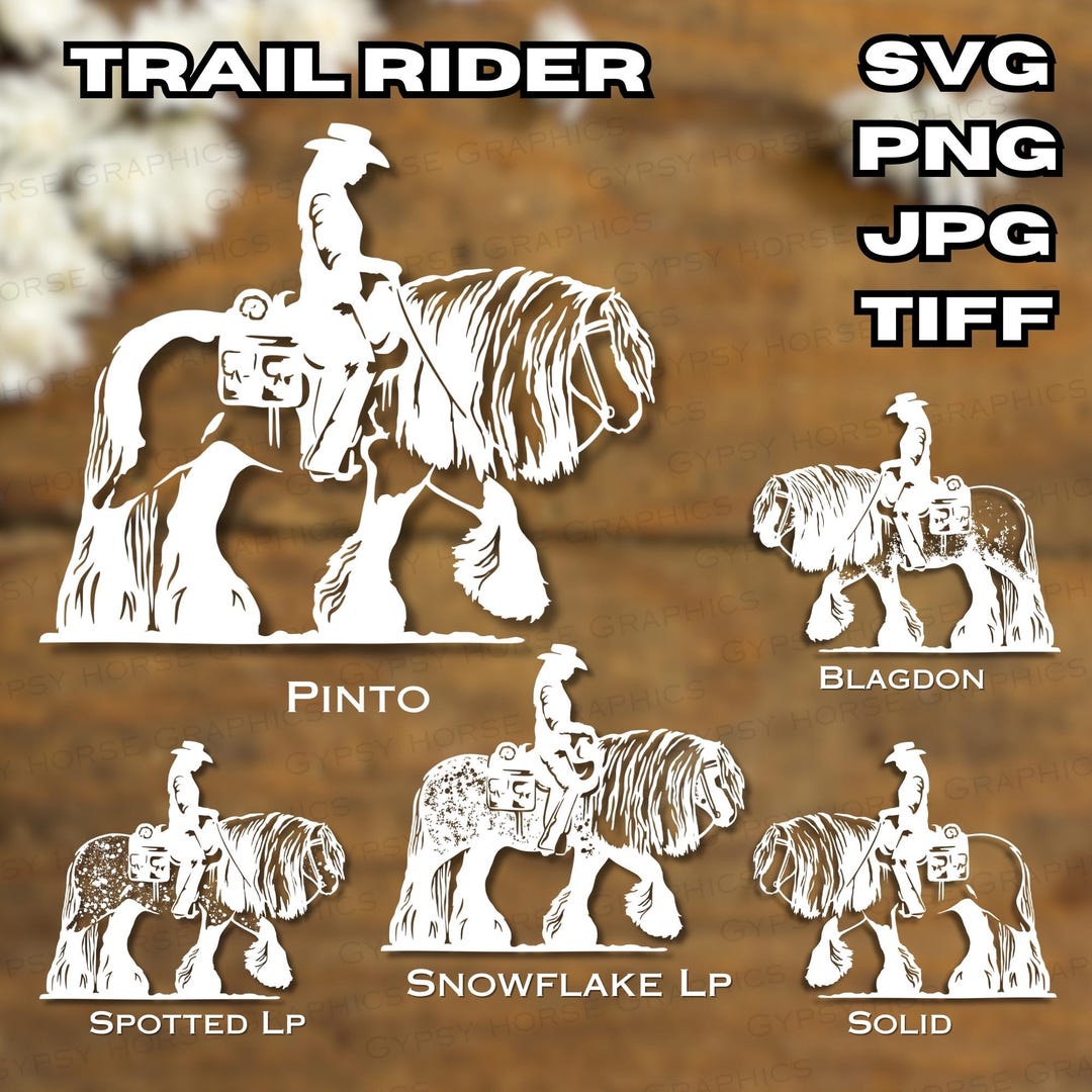 Trail Rider | Original Digital SVG Art of Feathered Draft Horses | High ...