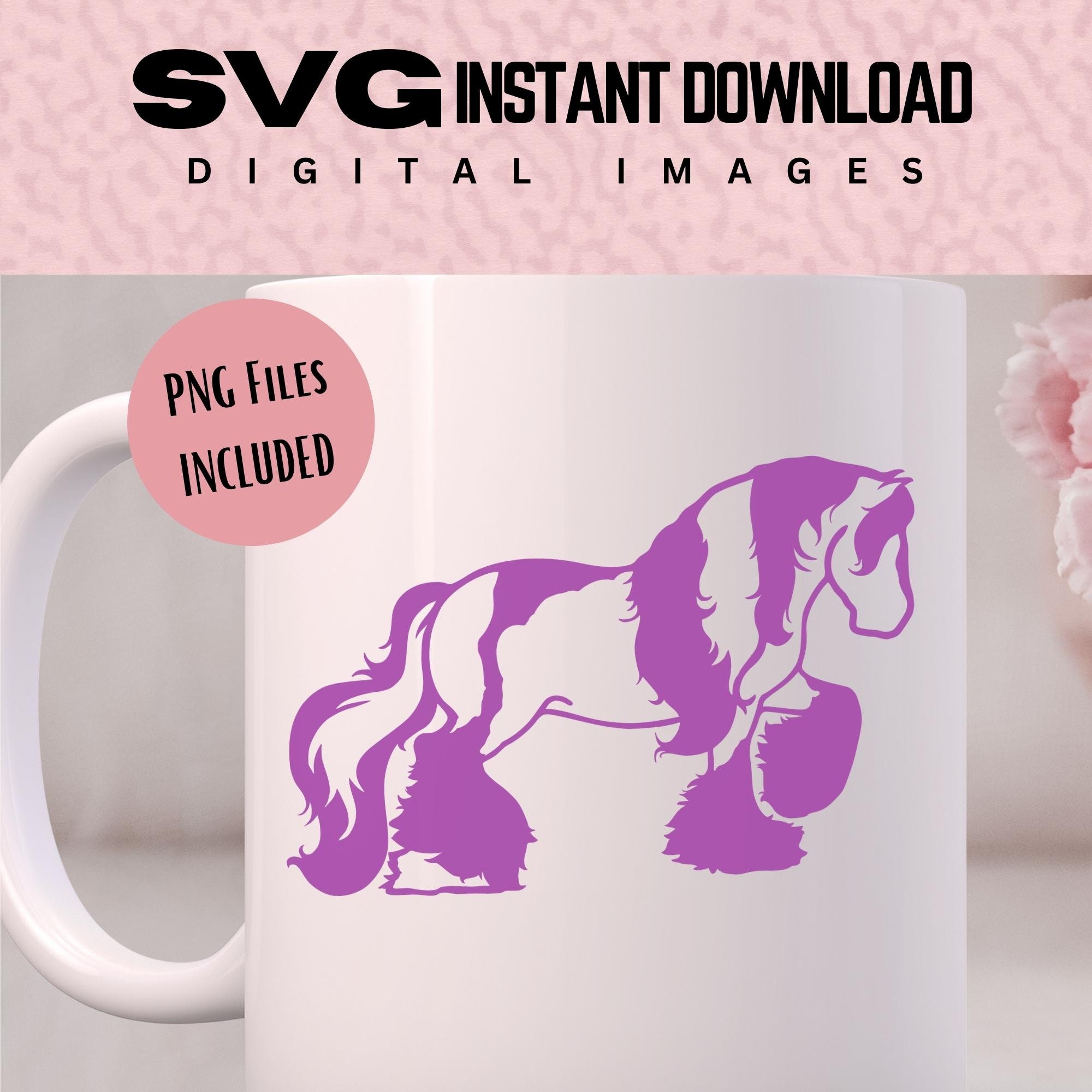 Original SVG Hairy Pinto Draft Horse Multicolored Bundle Silhouette ...