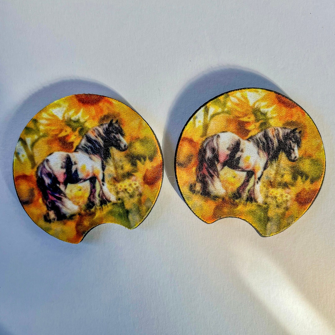 Sunflower Gypsy Vanner Horse Coasters Set of 2.75 Flexible - Etsy