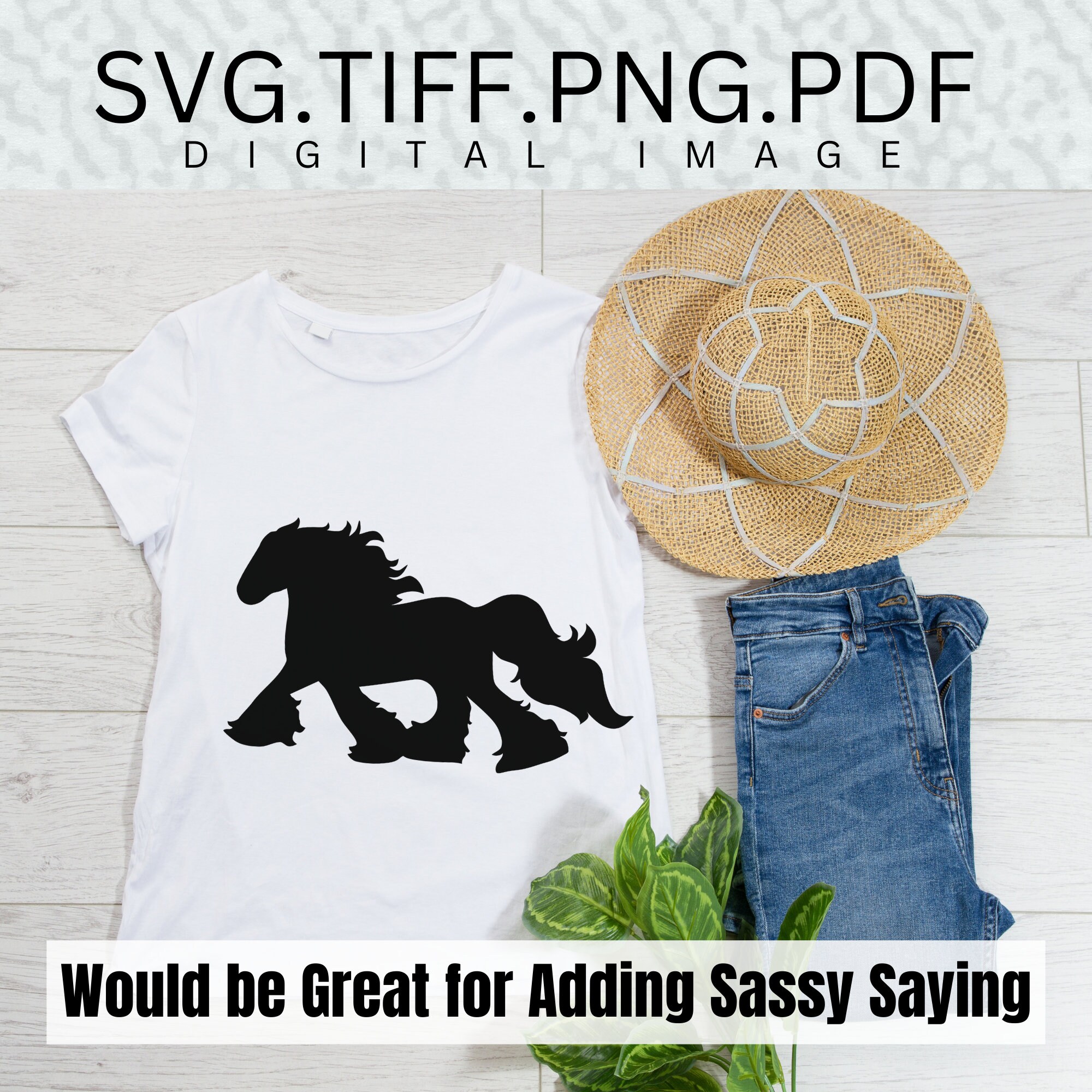 Original SVG Files Hairy Draft Horse JPG PNG Bundle Silhouette Cricut Graphics Gypsy Irish Cob ...