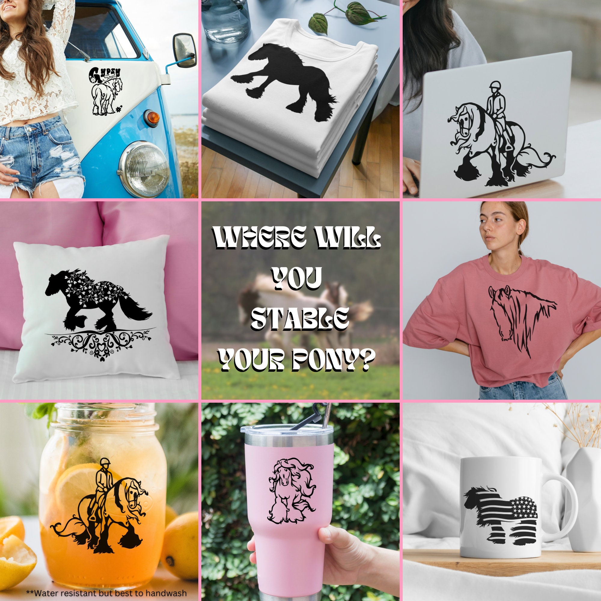 Original Digital SVG Art of Feathered Draft Horses Multi-breed ...