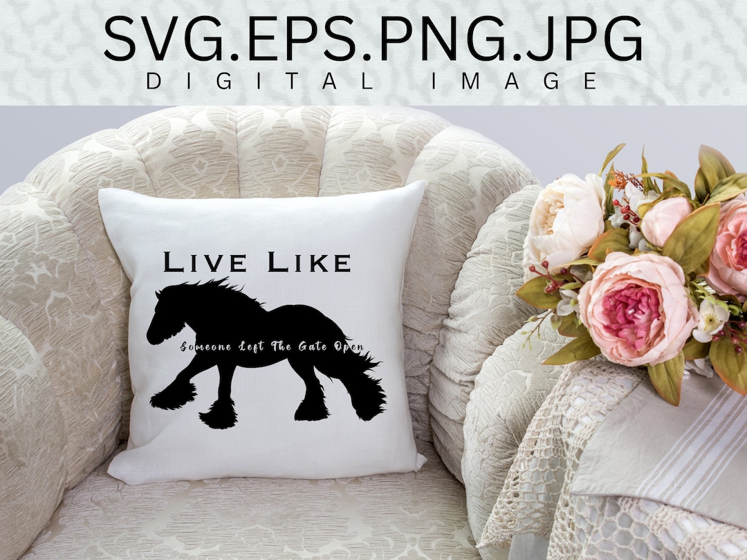 Gypsy Vanner Draft Horse Graphics Image, Digital Download, SVG Png ...